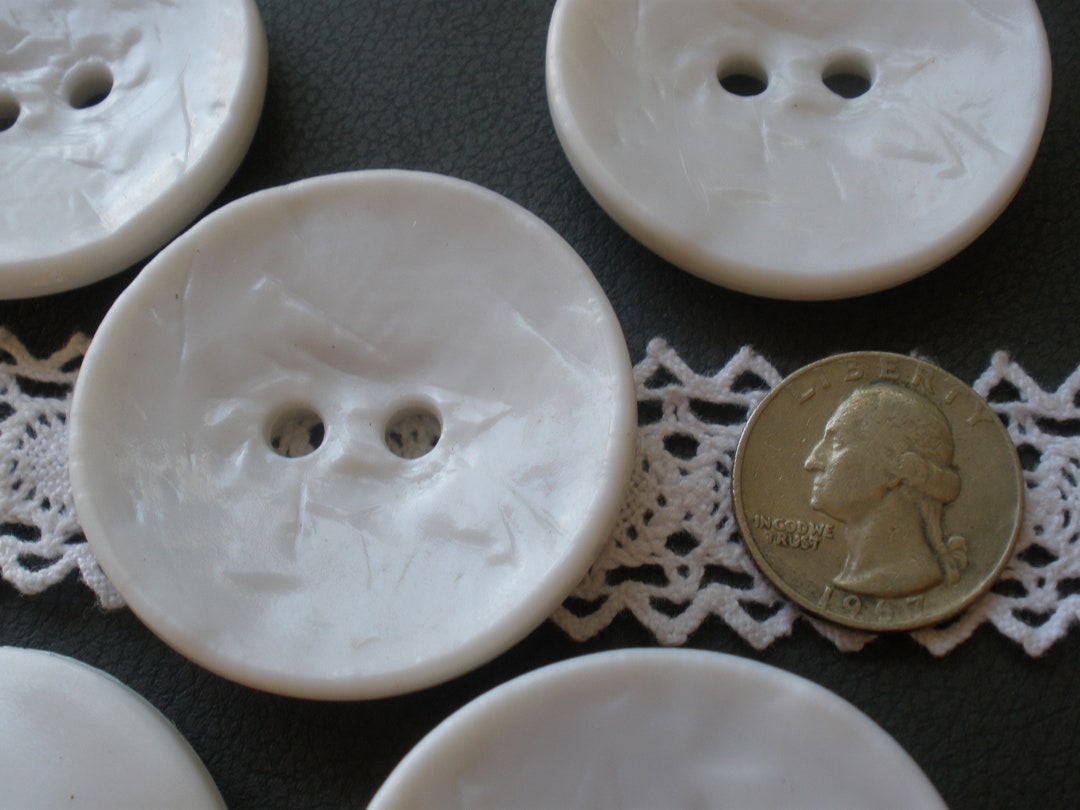 Extra Large 46MM off White Plastic Buttons 2 Hole Sew on Large 4mm ...