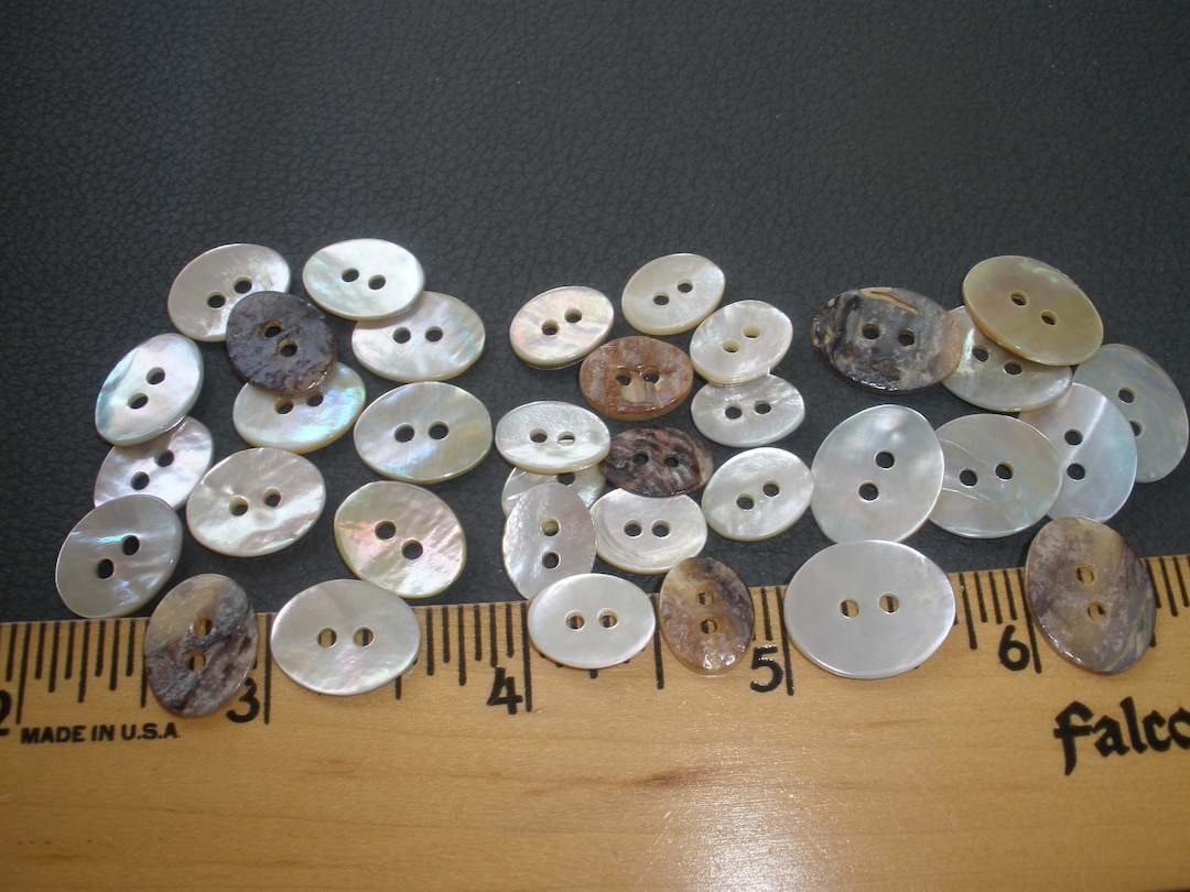 24 Oval Shape Real MOP Shell Buttons Natural 3 Sizes 20L 24L 28L 13mm ...