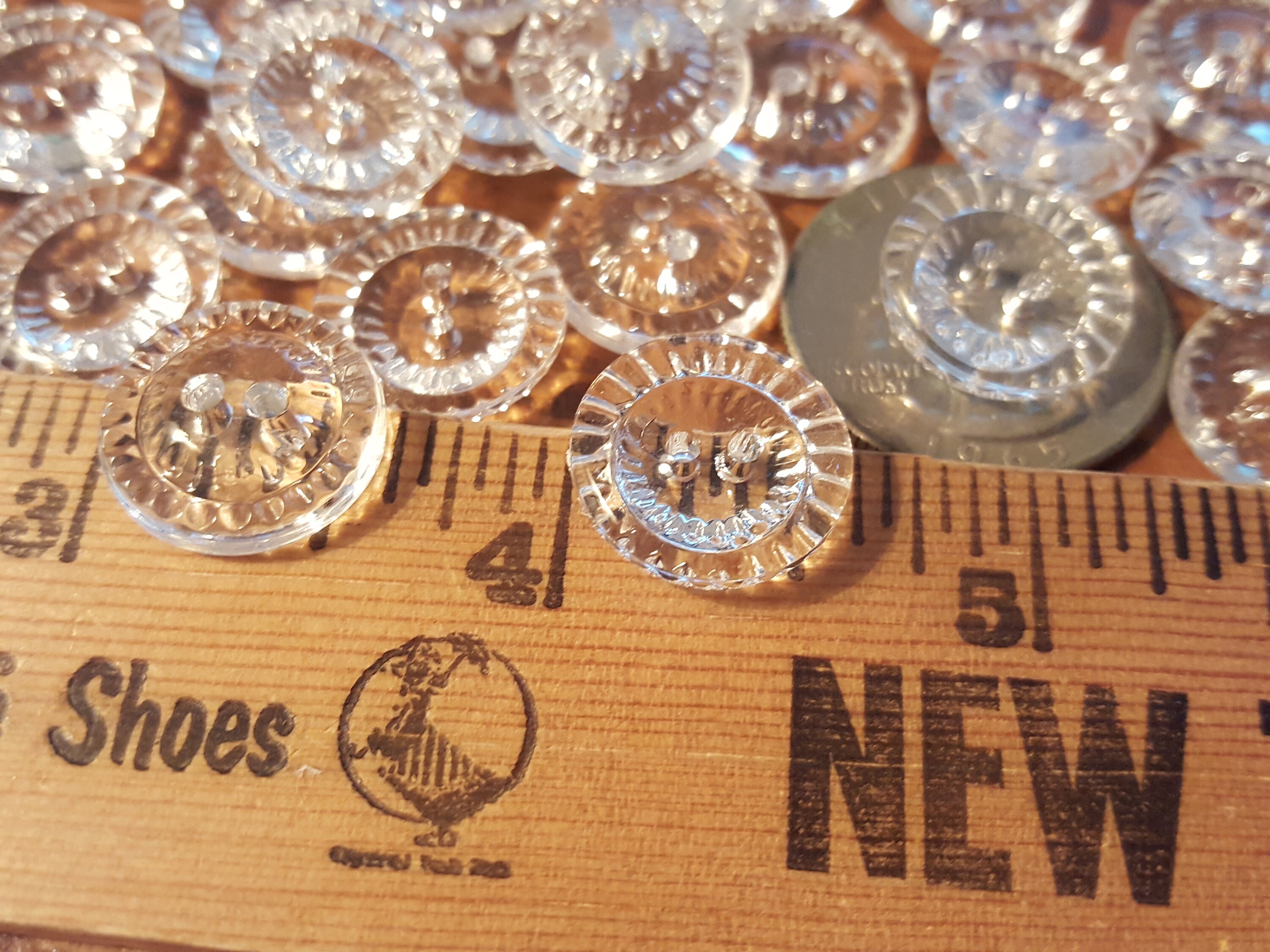 Cool crystal cut clear buttons 5/8 15MM 24L 2 hole | Etsy