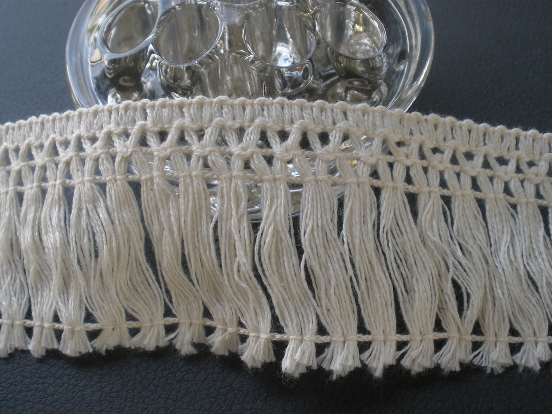 Lightweight Antique White Cotton Fringe 2" Wide Natural Trim Choose ...