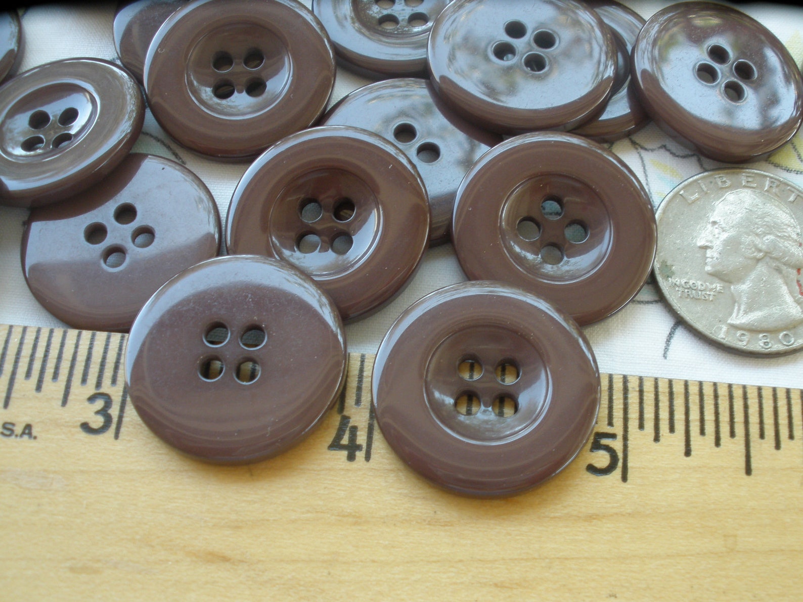 23MM Chocolate Brown Buttons 4-hole Sew on 7/8 Size 36L - Etsy
