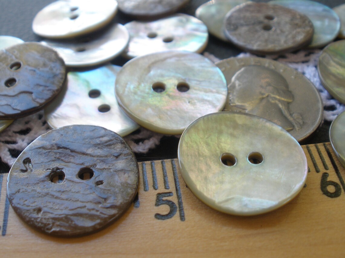 Pearl Smoke Real Shell Buttons MOP Natural 20mm 13/16" Buttons Size 32L ...