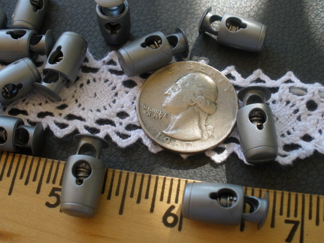 Small Cord Stops Gray Round Cord Locks Barrel Toggles 17MM Hoodie ...