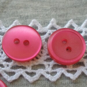 24 Cool Vintage Bright Pink Buttons 9/16" (22L 14MM) Shiny Rim 2 Hole ...
