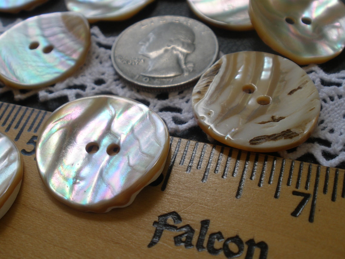 25MM Champagne Lustre Real Shell Buttons 1 Inch 40L MOP | Etsy