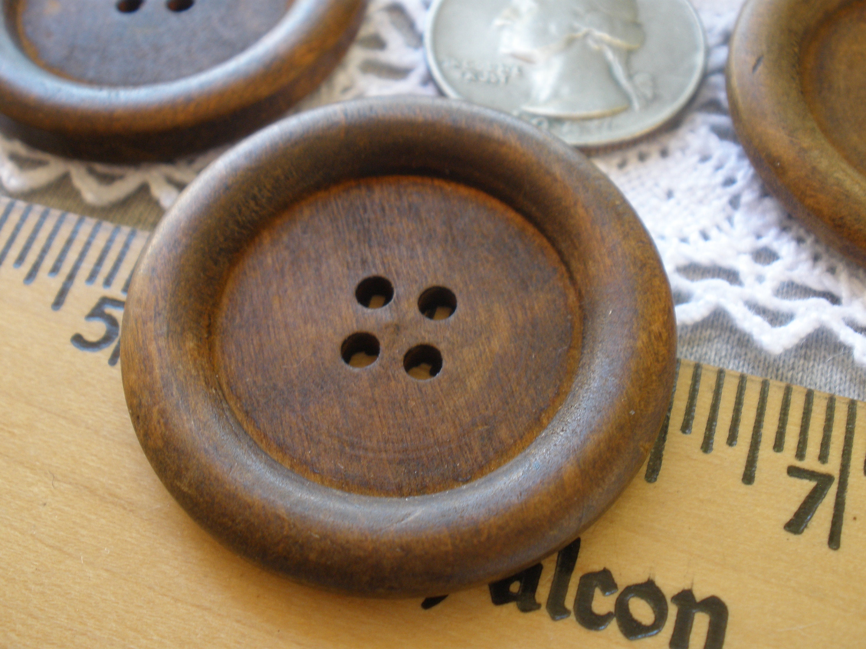 38MM Wood Coat Buttons Extra Large 1.5 60L medium stain | Etsy