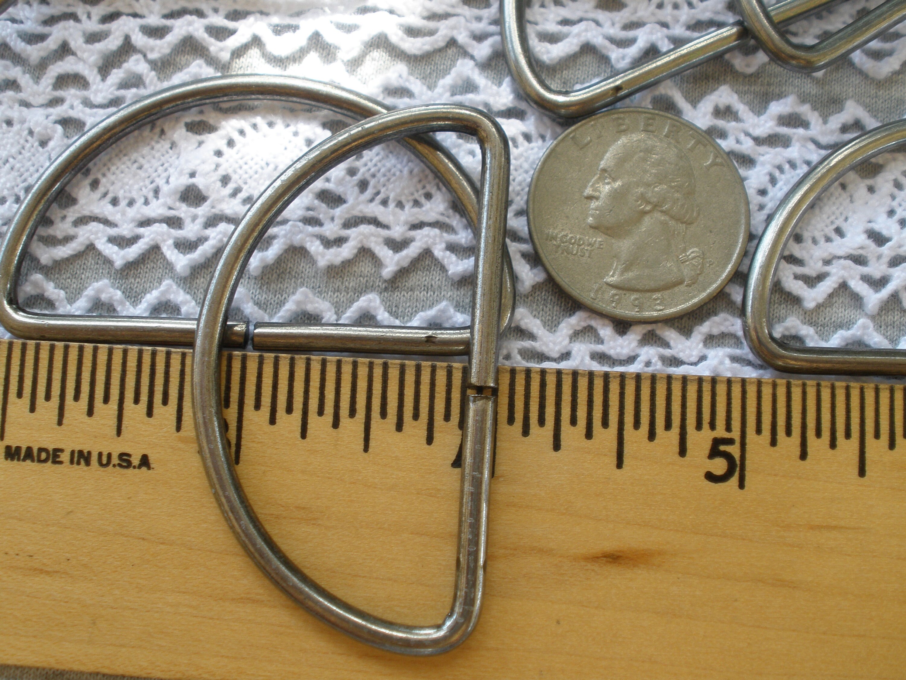 Metal 2" Split D Ring D-ring Dee Rings Antique Dull Silver Finish 4 ...