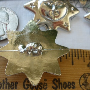 Celestial Sun Face Buttons Silver Color Metallic Plastic 35MM Shank 55L ...