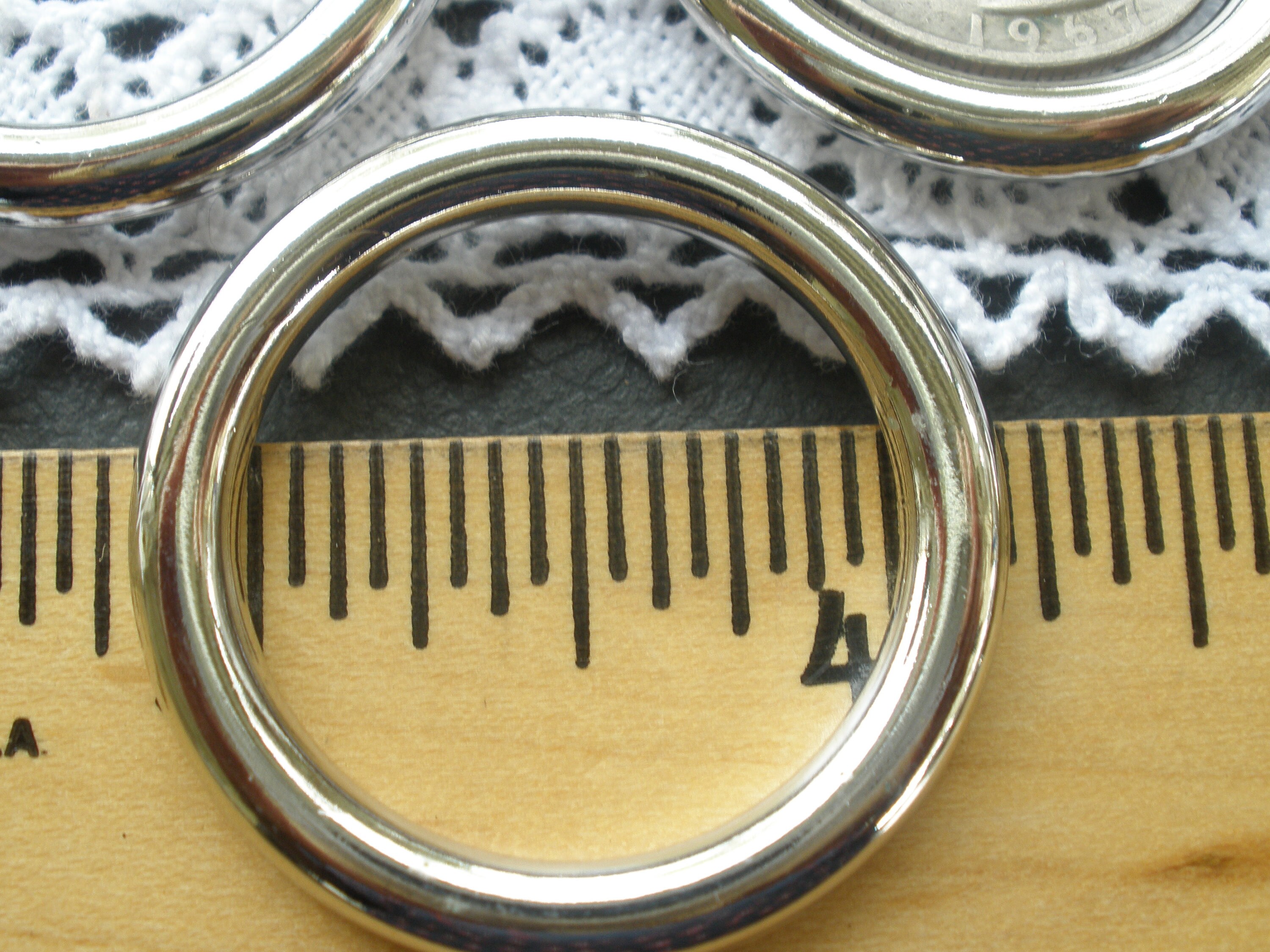 25mm ID / 35mm OD Silver Color Plastic O-rings Round 1 Inch Opening 6 ...