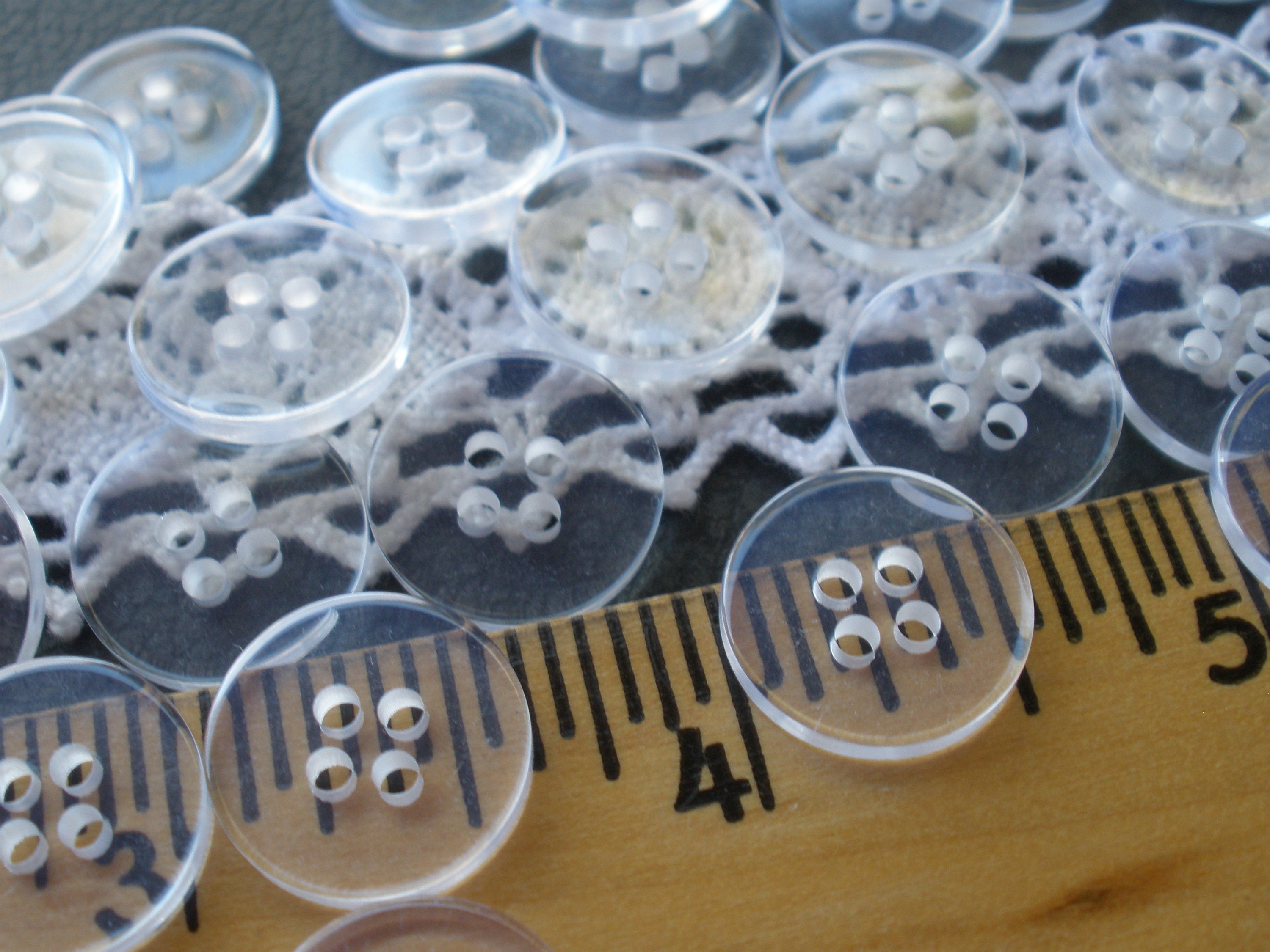 Crystal Clear Lead Free Buttons 15MM 23L 4-hole Plastic Sew on Costume ...