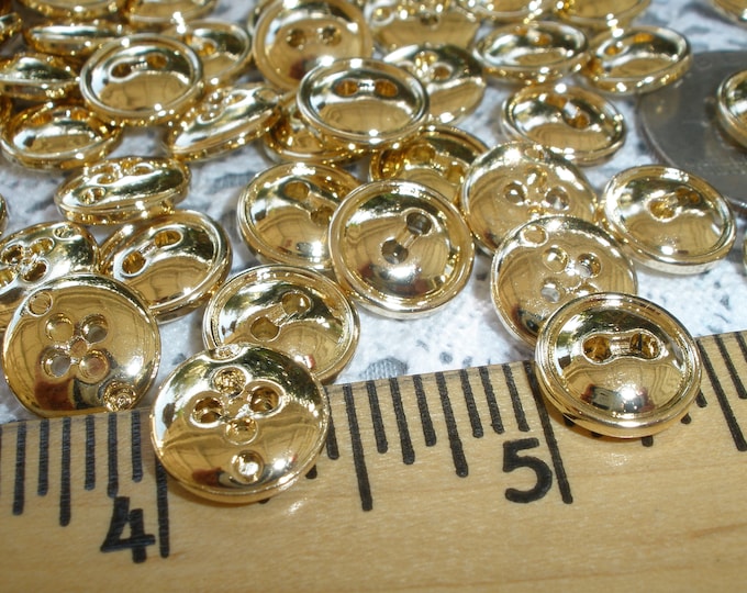 6 Gold Buttons Metal Buttons Gold Metal Buttons 17mm Round - Etsy