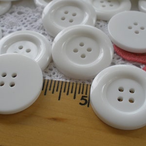30MM Large Thick White Coat Buttons 4-hole Sew on Size 48L Plastic ...