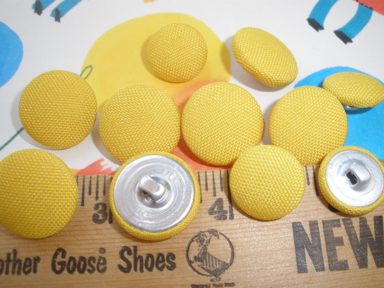 Sunshine Yellow Fabric Cover Buttons 11 cloth covered shank | Etsy