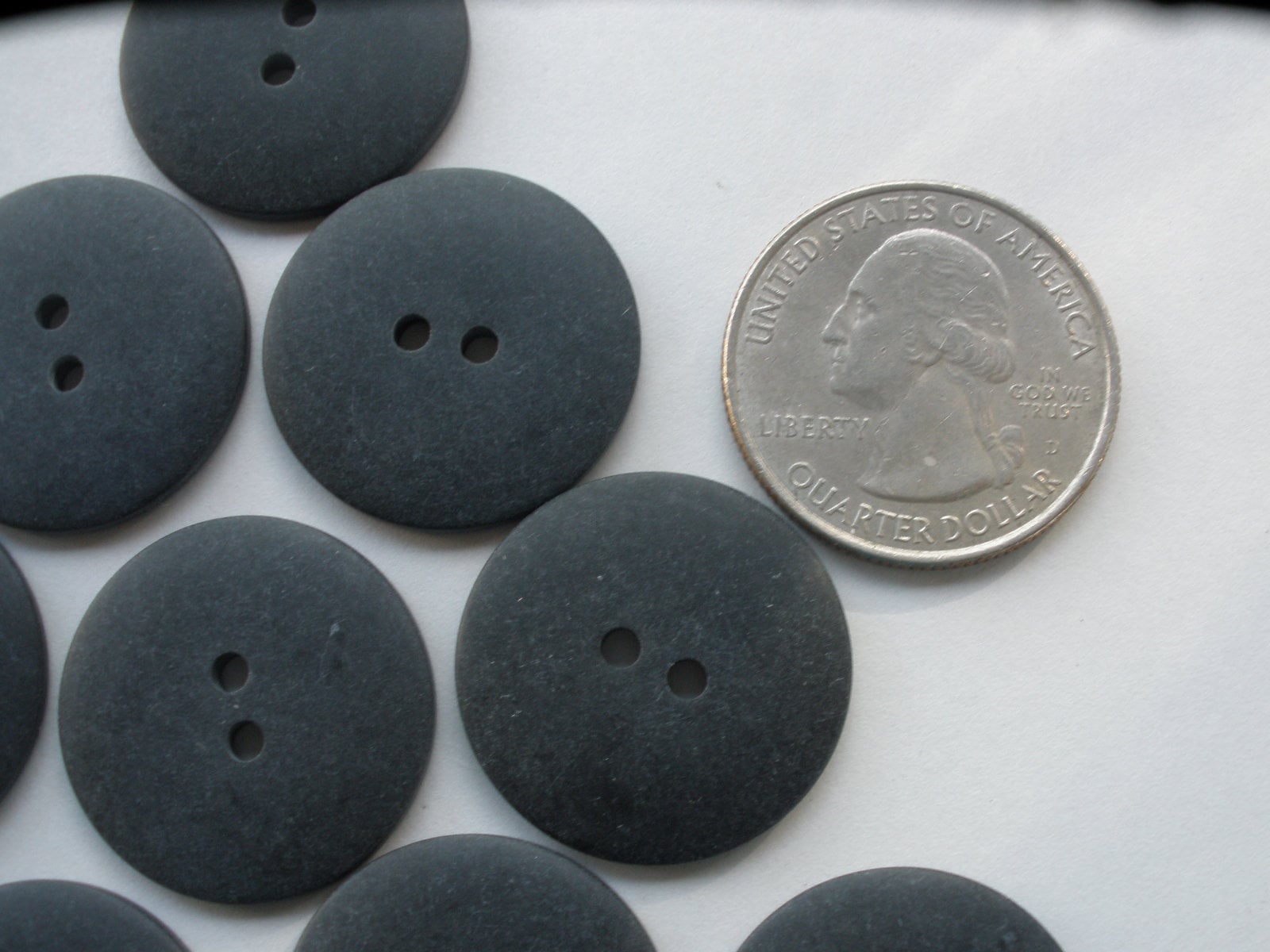 22MM Matte Black Buttons 12 Plastic 7/8" 36L 2-hole Sew on Sewing ...