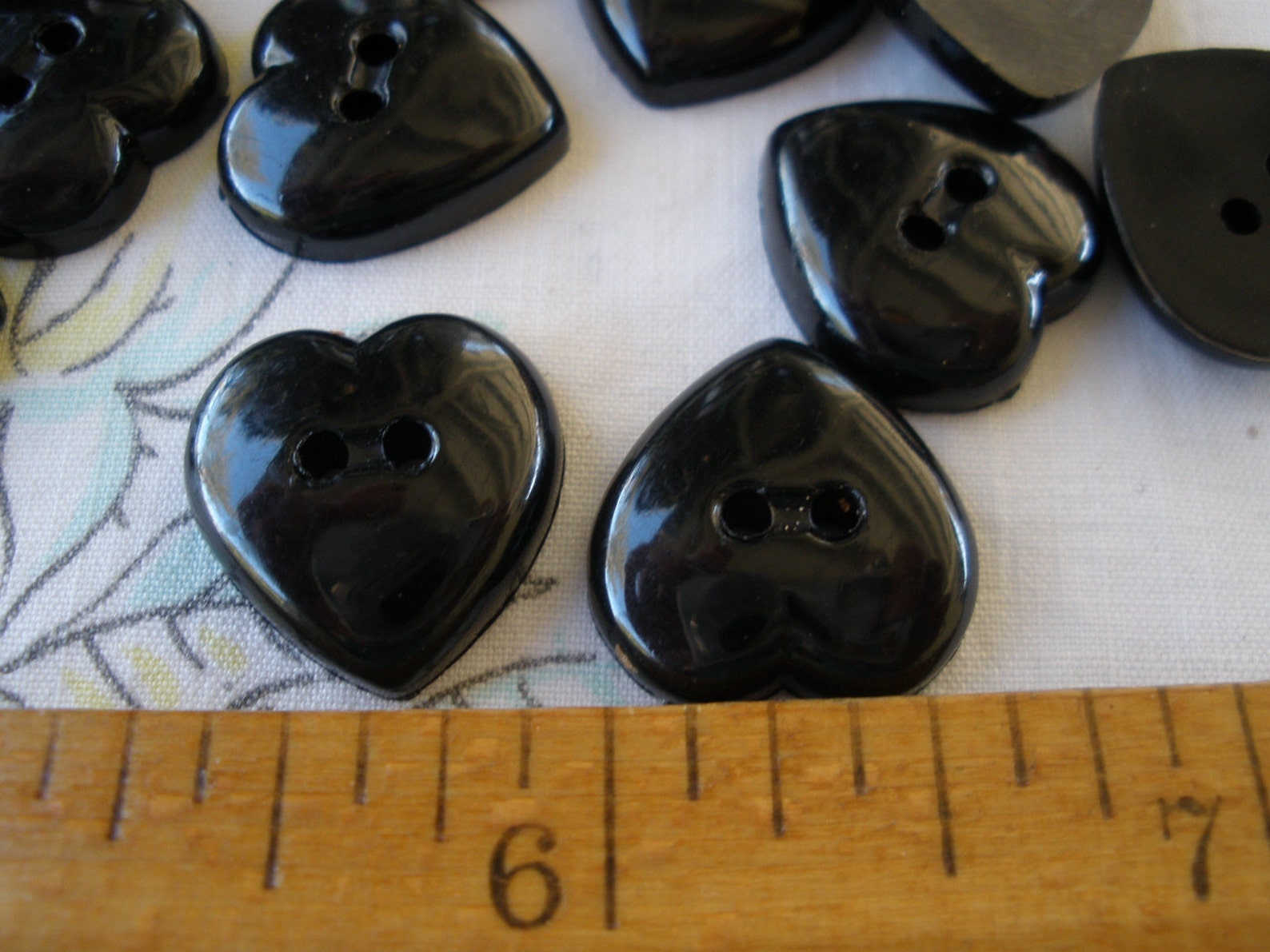 Shiny Black Heart Buttons 16MM 2-hole Sew-on Sewing Crafts Scrapbook ...