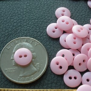 Tiny Pink Baby Doll Buttons Size 12L 8.5mm 1/3" Plastic 24 Each 2 Hole ...