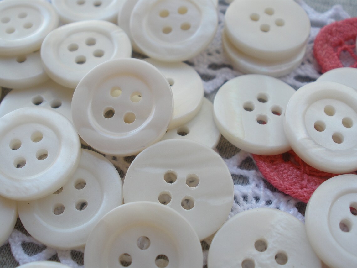 Classic Milk White Real Shell Shirt Buttons 23L 5/8 15MM - Etsy