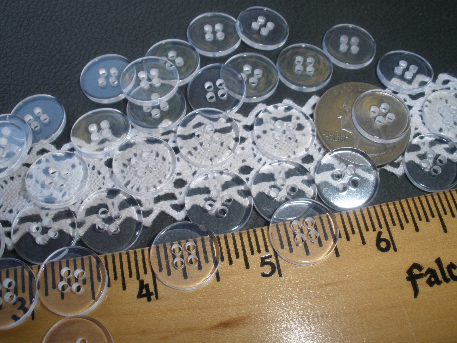 Crystal Clear Lead Free Buttons 15MM 23L 4-hole Plastic Sew on Costume ...