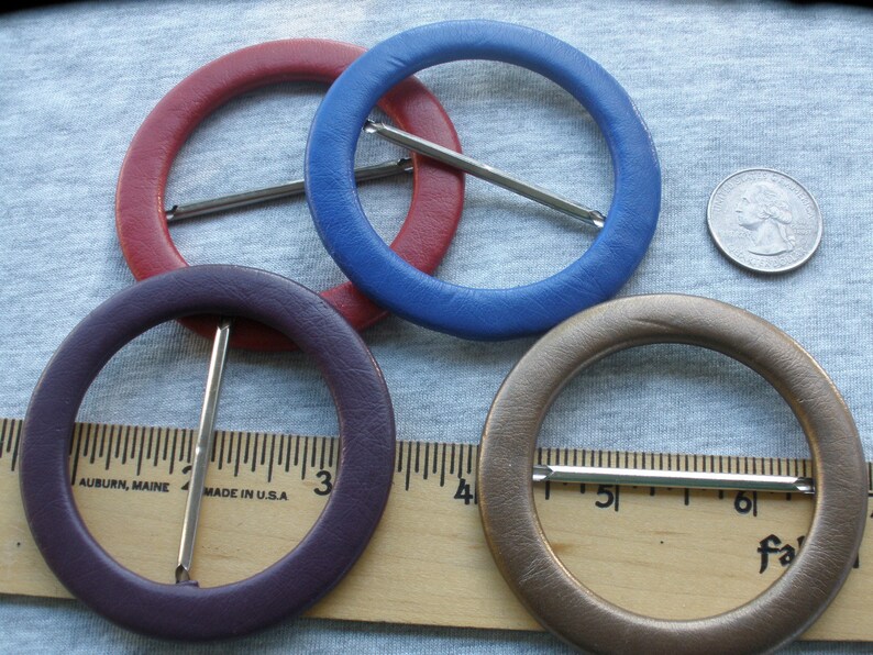 Round Buckle Variety Vinyl Scarf Slide 2 Opening 2 - Etsy