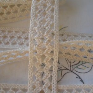 Antique White Cotton Double Rick Rack Straight Edges 20MM Lace Trim 13/ ...