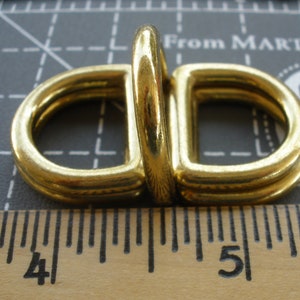 Metal 5/8" D Ring D-ring Dee Rings Gold Brass Tone 4 Pieces Webbing ...