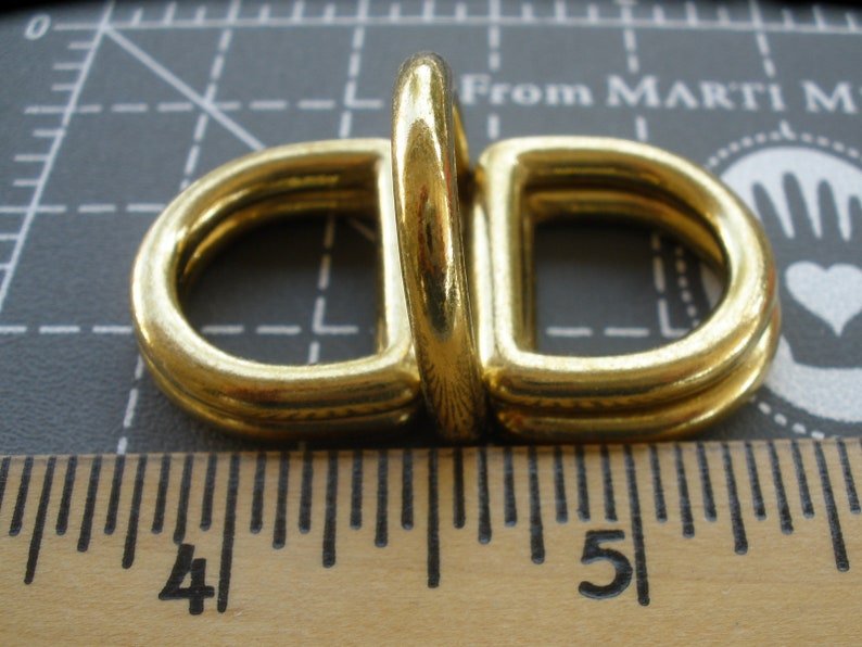 Metal 5/8" D Ring D-ring Dee Rings Gold Brass Tone 4 Pieces Webbing ...