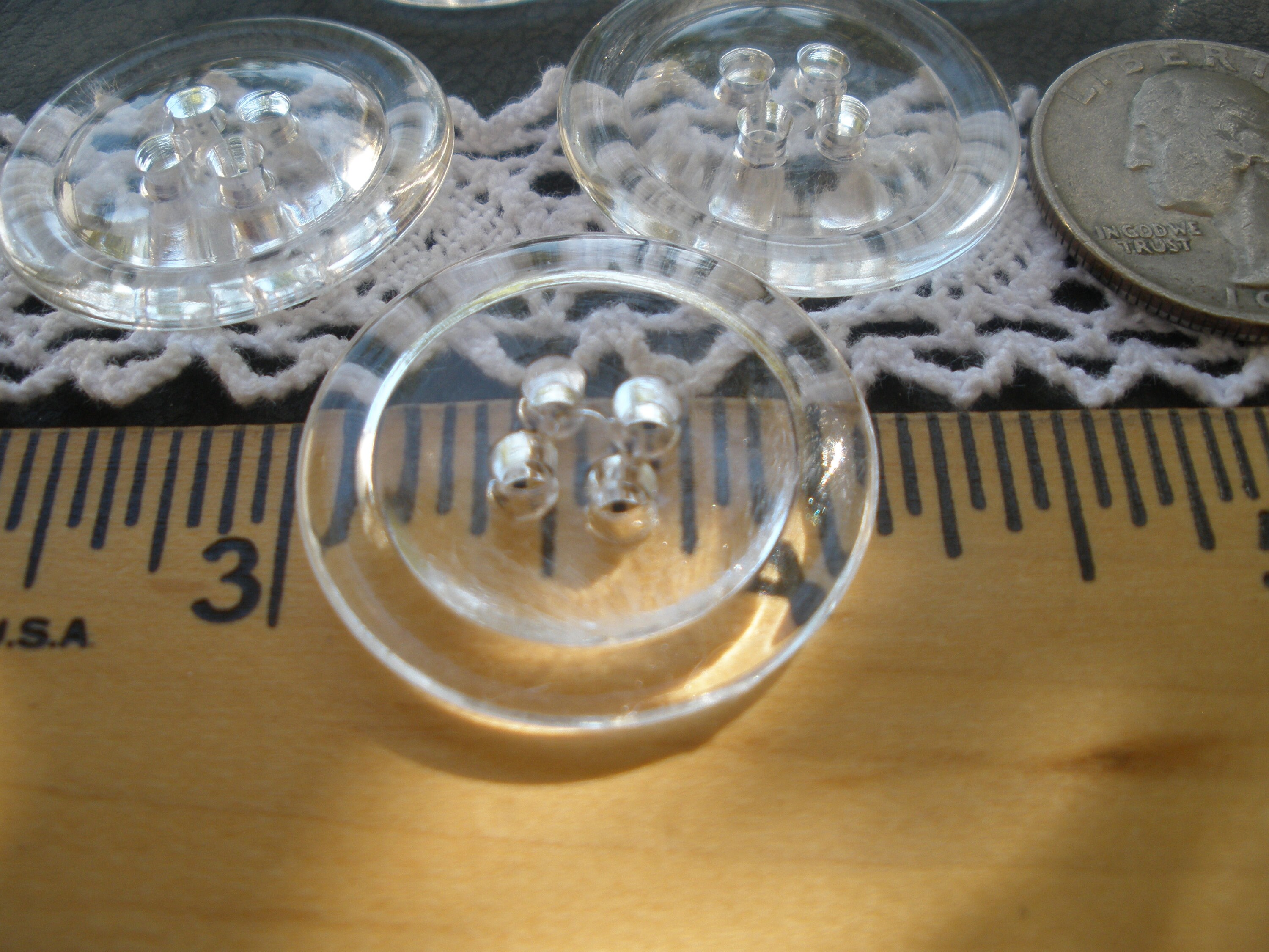 Cool Clear Coat Buttons 1 1/8 28MM 4-hole shiny | Etsy