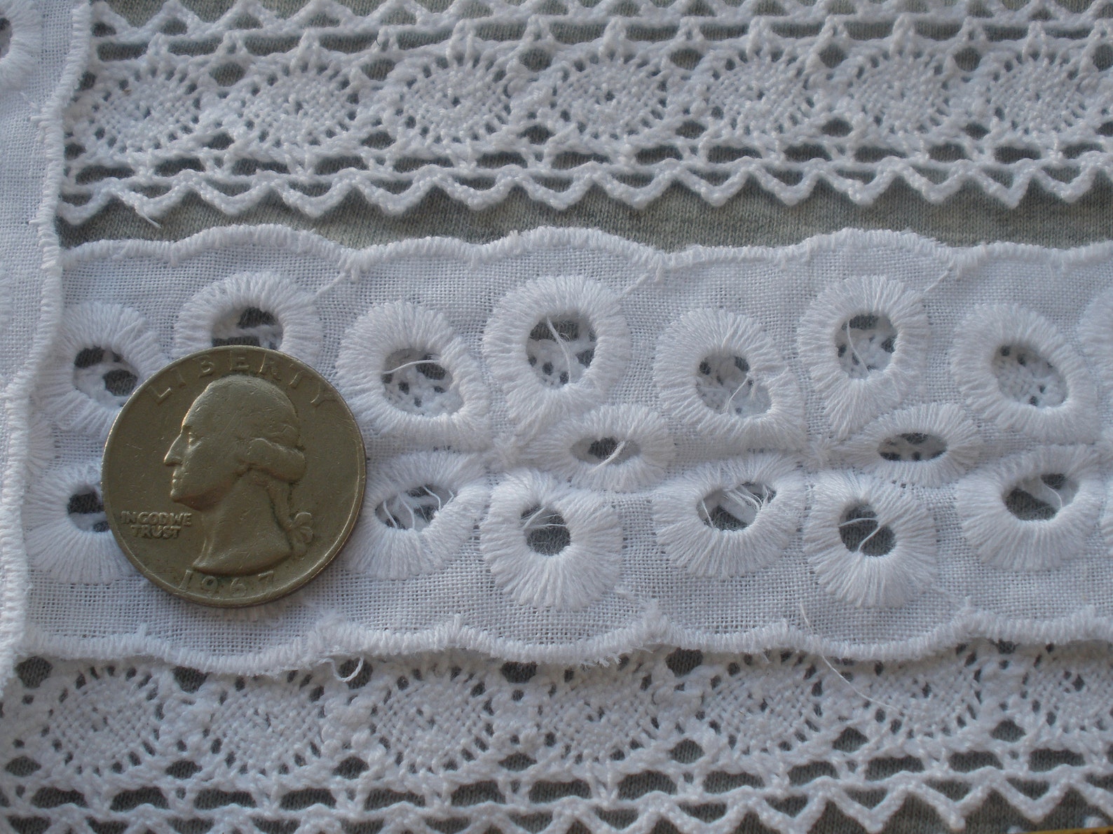 Embroidered Eyelet Trim Bright White Scallop Edging 1 - Etsy
