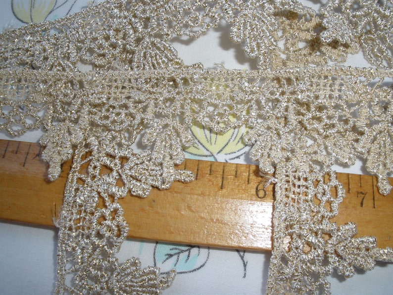Light Gold Metallic Venise Lace Edging Trim 1.25 Wide | Etsy