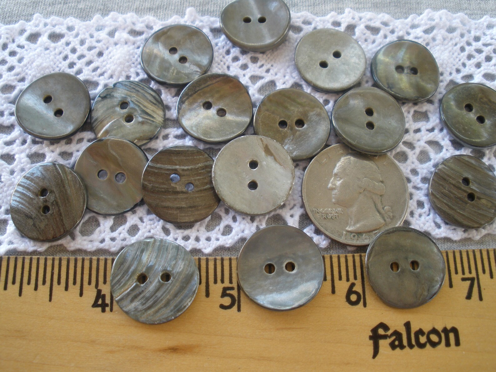 Gorgeous Silver Gray Brown Mussel Shell Buttons 17MM 28L | Etsy