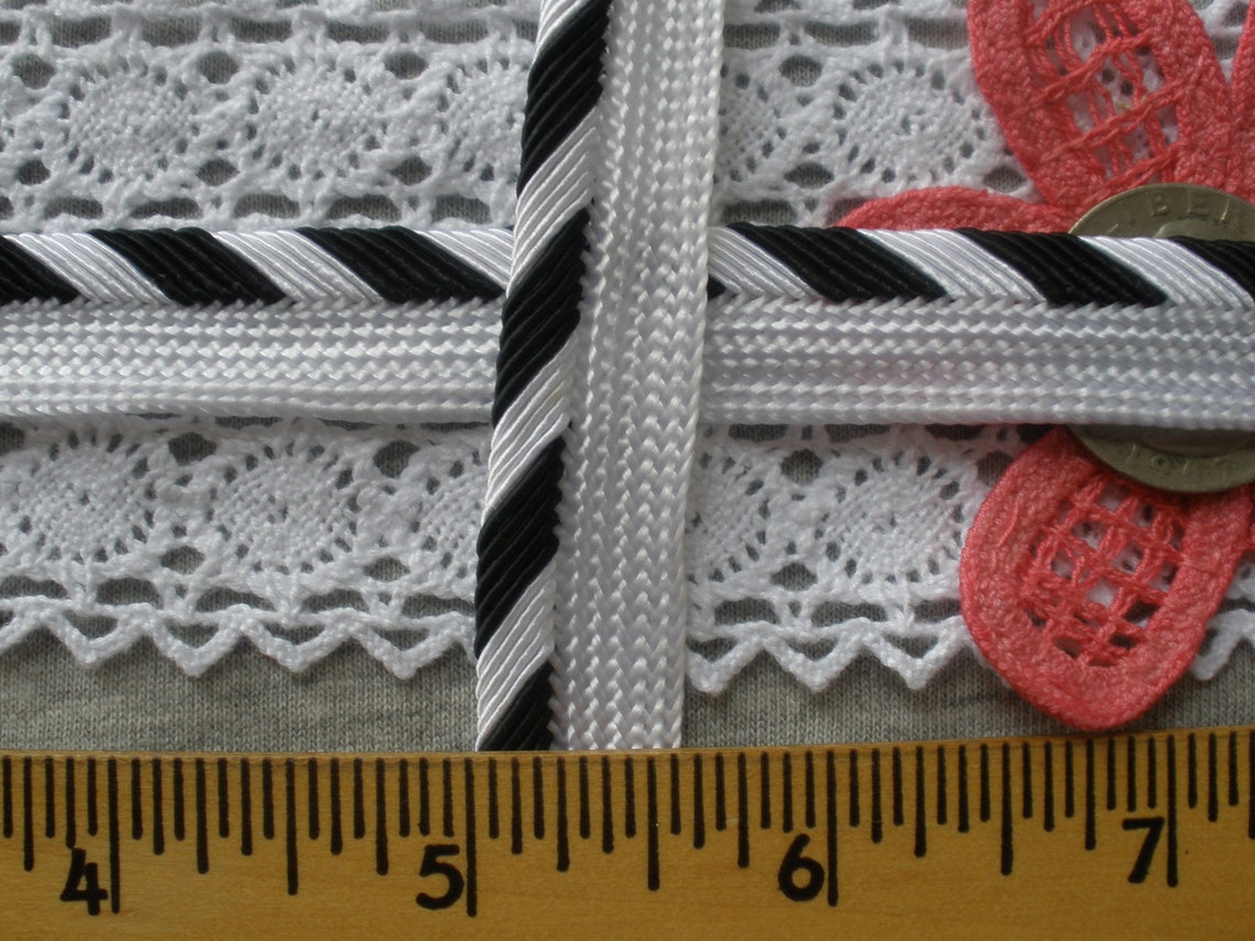 Cool Black / White Stripes Piping Trim Edging Gimp Dolls | Etsy