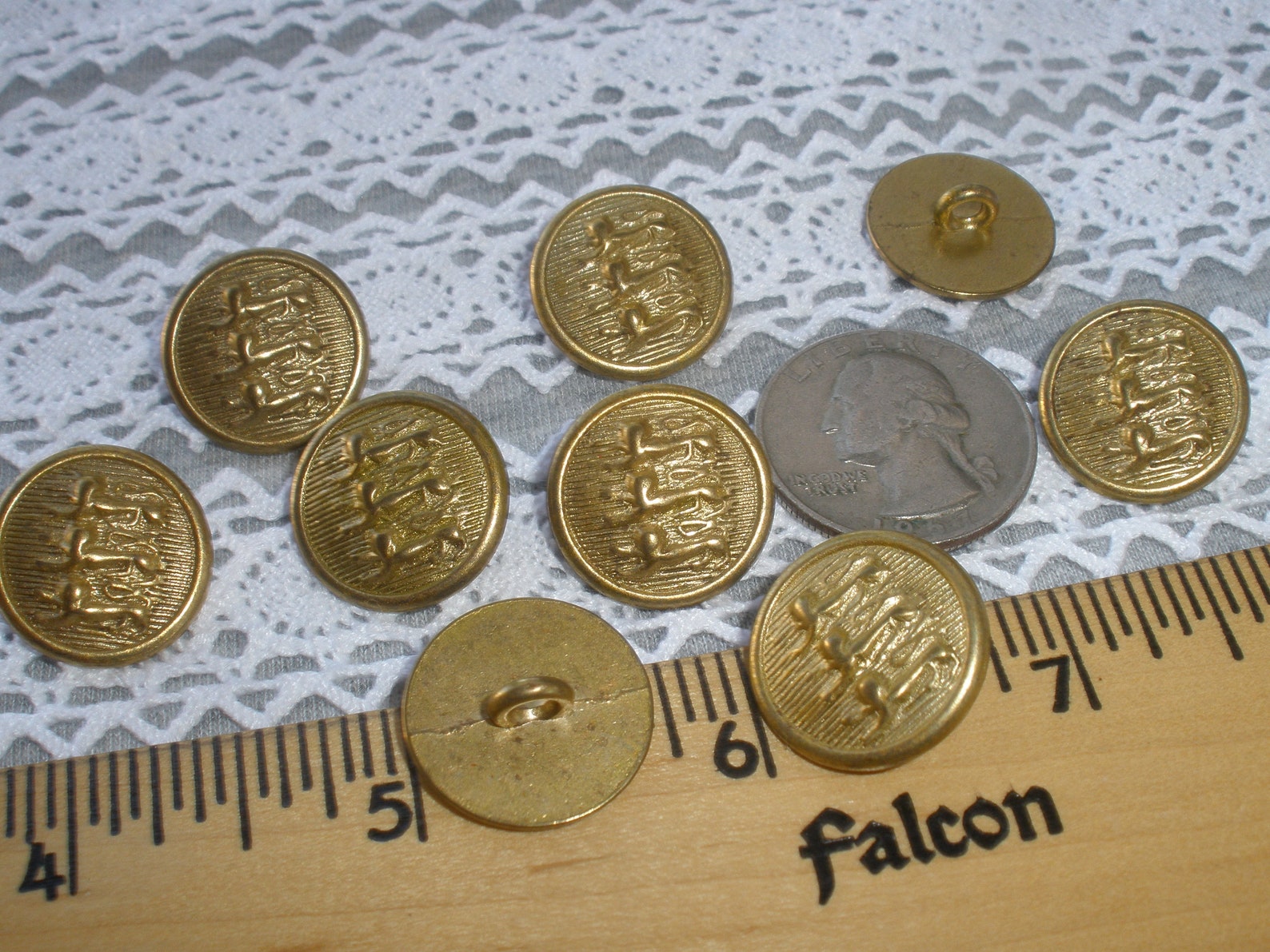 Three Lions 18MM Metal Buttons Rustic Matte Gold Gilt Color 11/16" 28L ...