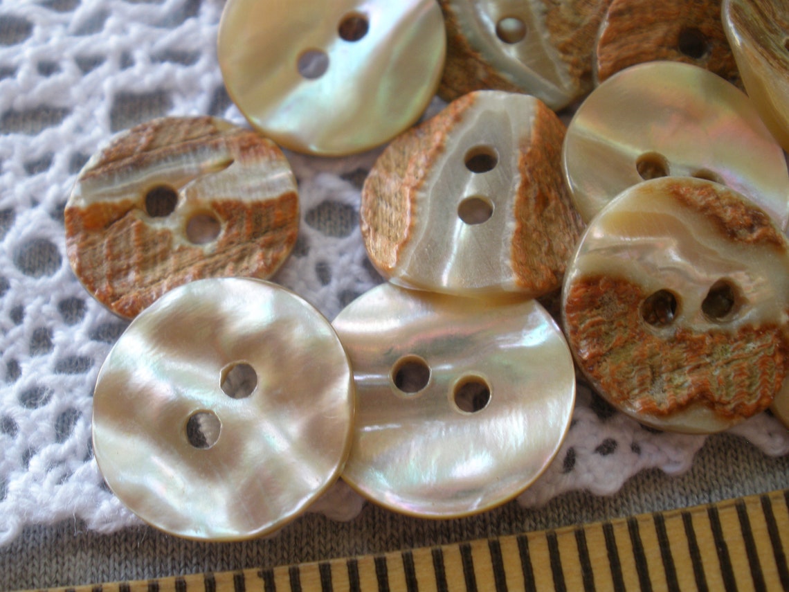 15MM Abalone Shell Buttons Natural 5/8 24L Pearly rose | Etsy