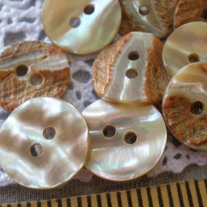 15MM Abalone Shell Buttons Natural 5/8" 24L Pearly Rose Rainbow MOP ...