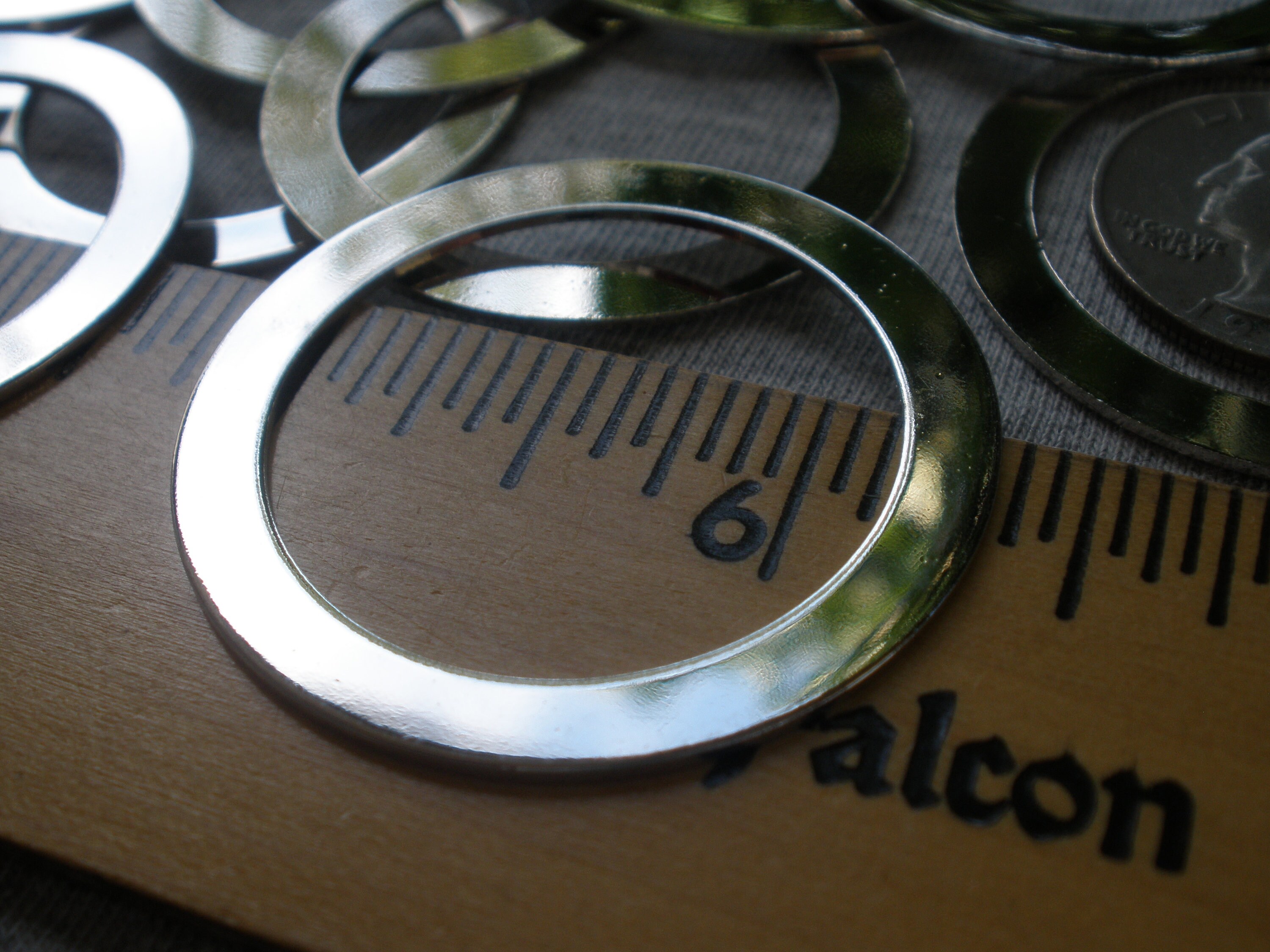 30MM ID / 39MM OD Metal Thin Flat O Rings Nickel Color Round - Etsy