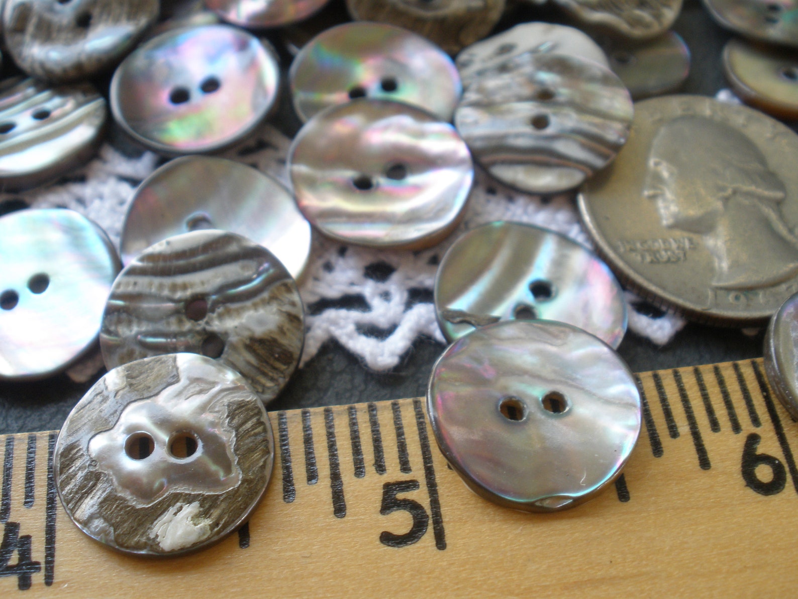Rainbow Smoke Real Shell Buttons 24L 15mm Natural Abalone MOP - Etsy