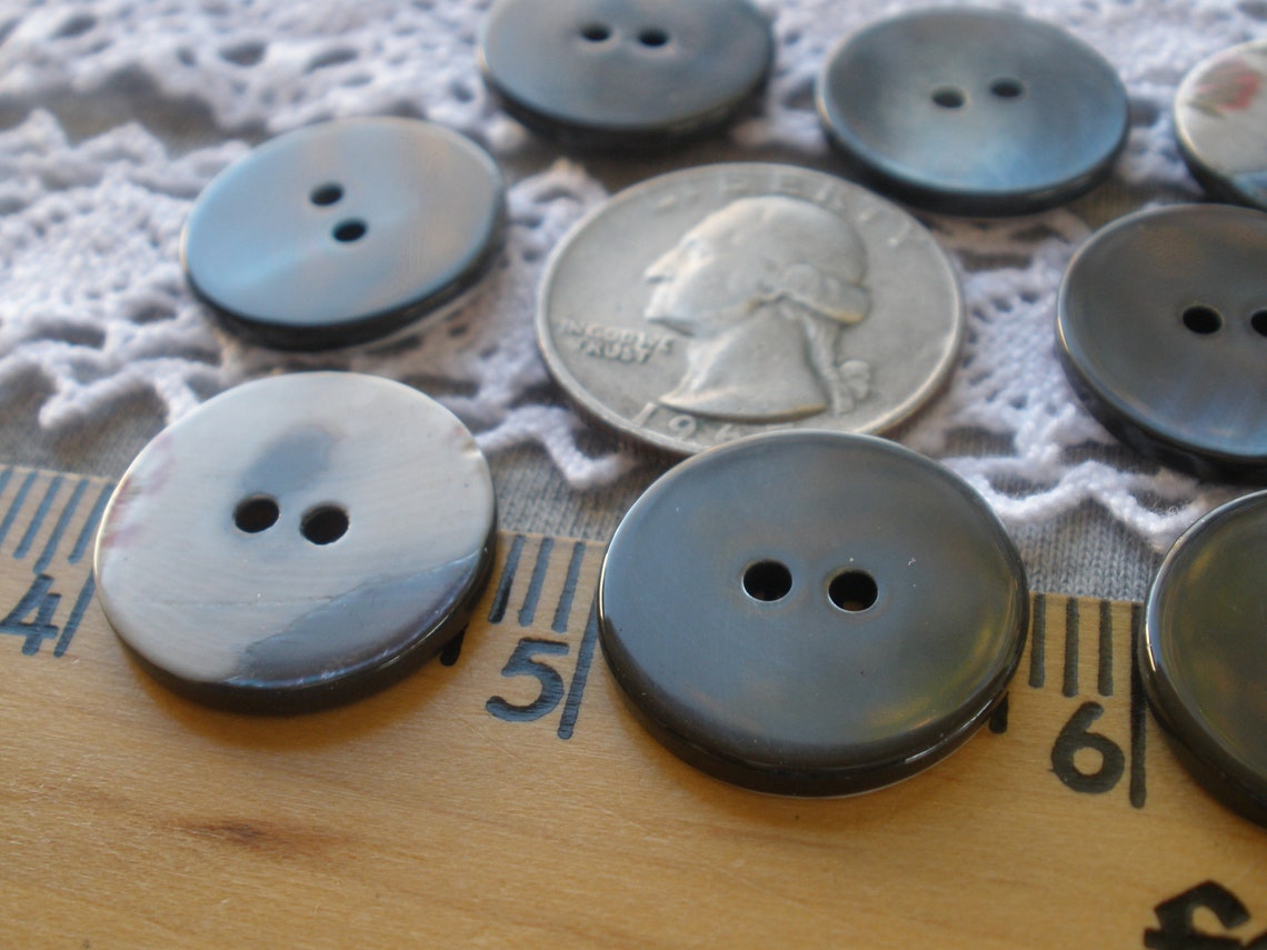 Thick Gray Smoke Trocas Shell Buttons 20mm 32L MOP Sewing 2 - Etsy