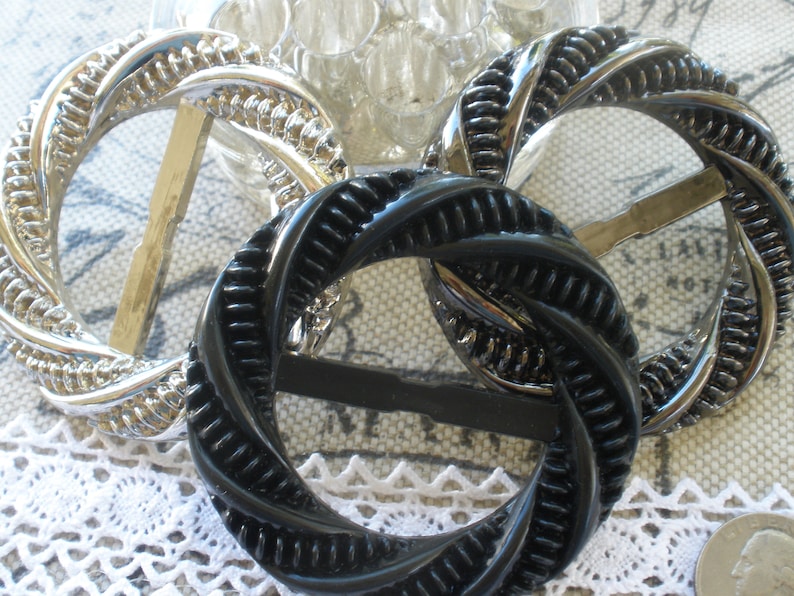 Steampunk Buckle Variety Textured Matte Black Silver & Gunmetal Gray ...