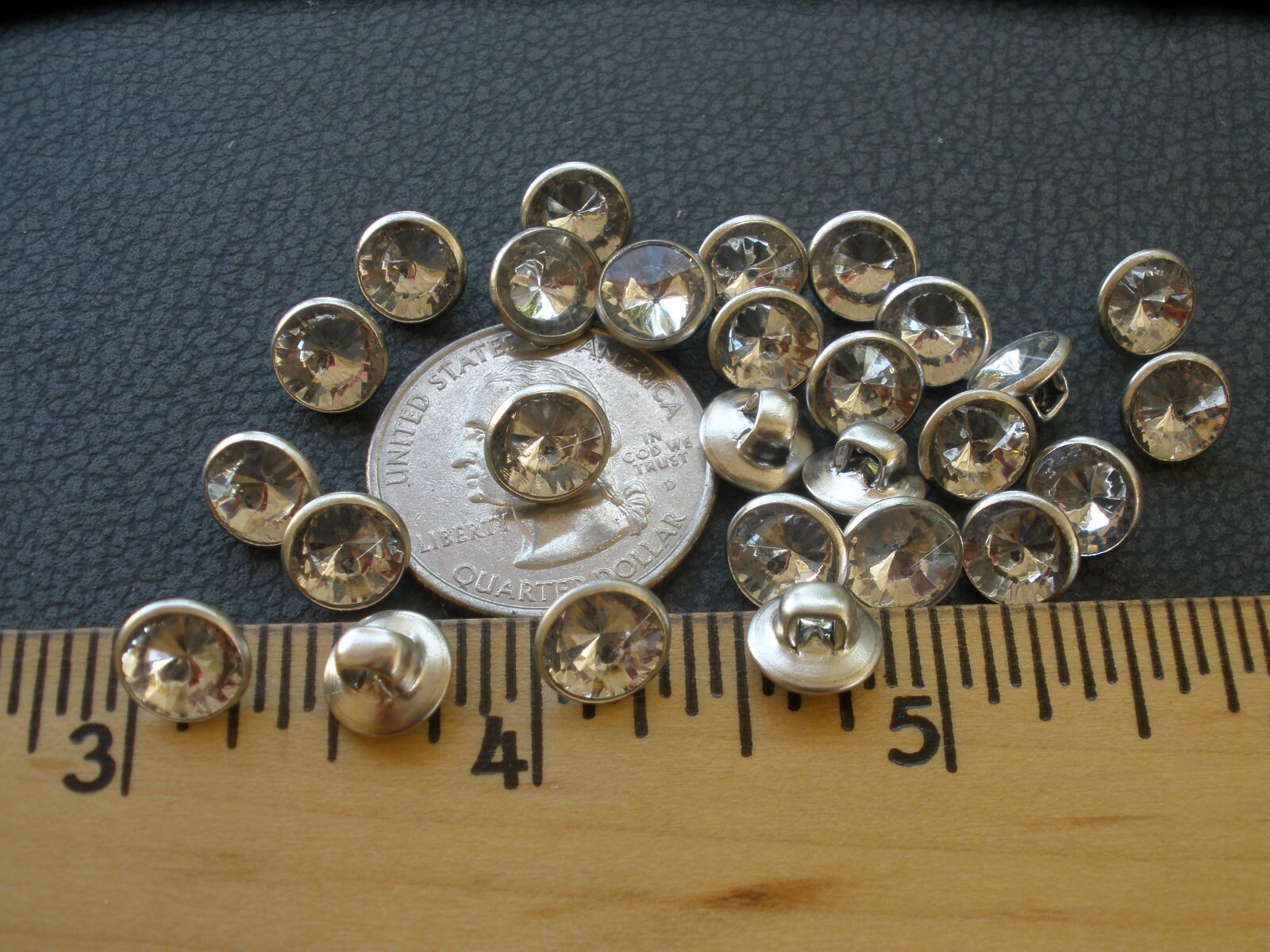 8MM Acrylic Rhinestone buttons faceted Clear silver color | Etsy