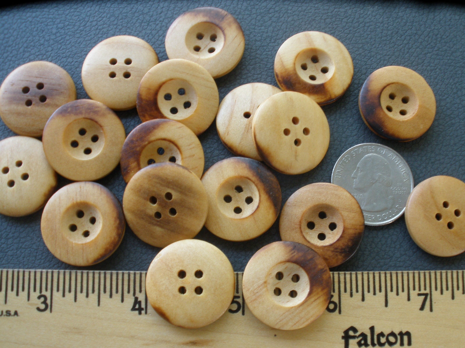 23MM Burnished blond wood buttons 18 pieces solid wooden wax | Etsy