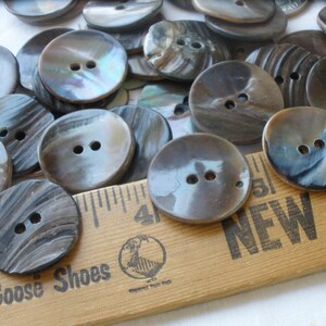 Brown Mussel Shell MOP Buttons 7/8 Curved Iridescent Natural Size 36L ...