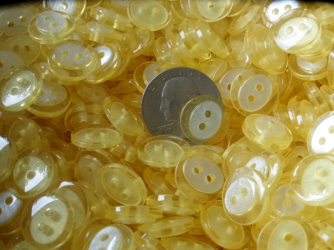 14MM Cool Yellow Clear Vintage Buttons Oval Pearlized Center 2 - Etsy