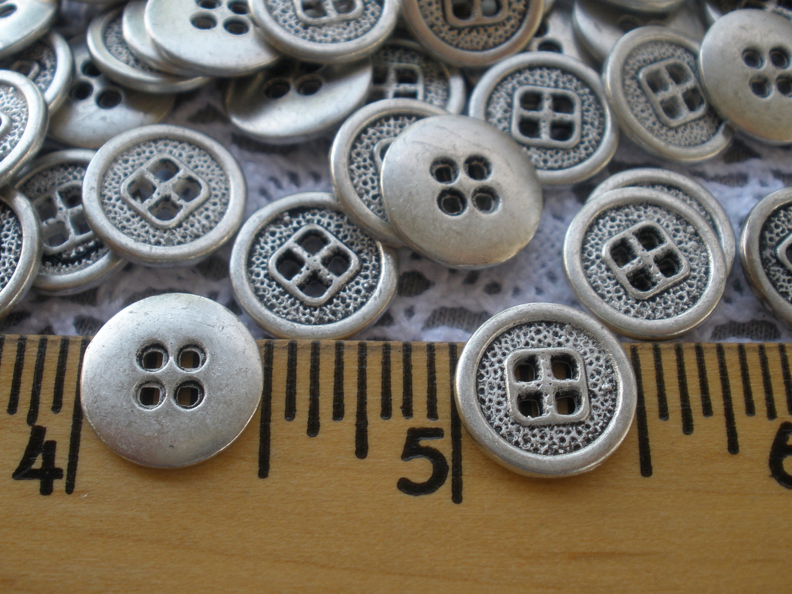 Matte Antique Silver 13MM Metal Shirt Buttons 4-hole 1/2 | Etsy