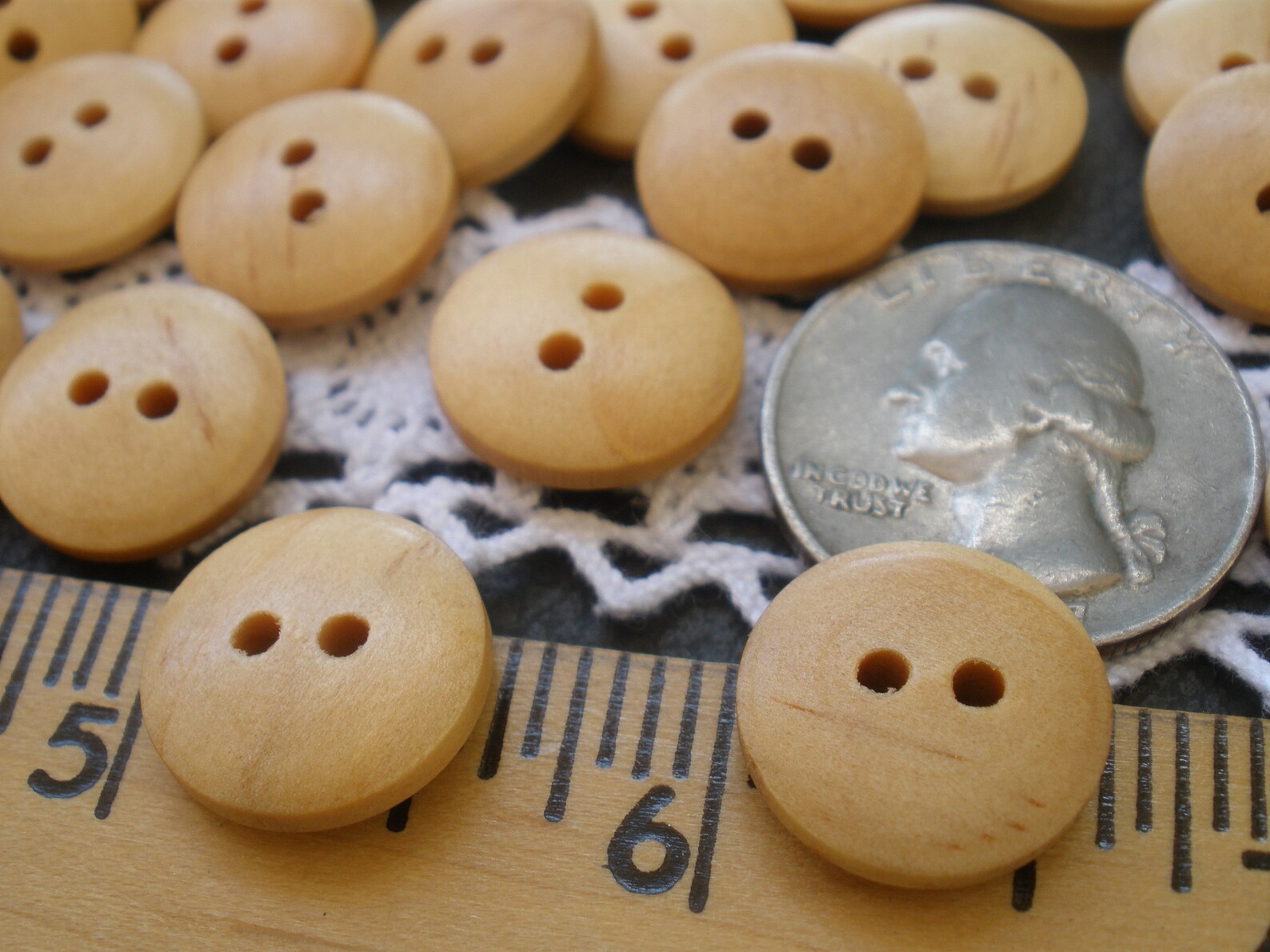 Rounded Wooden Buttons 15MM Light Wood Wax Finish 24L - Etsy