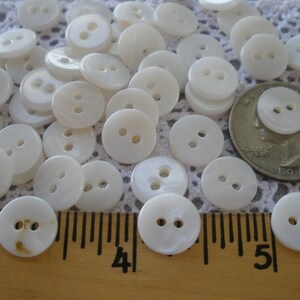 Thick Freshwater Shell MOP Buttons Pearl White 18L 7/16" 11MM 2-hole ...