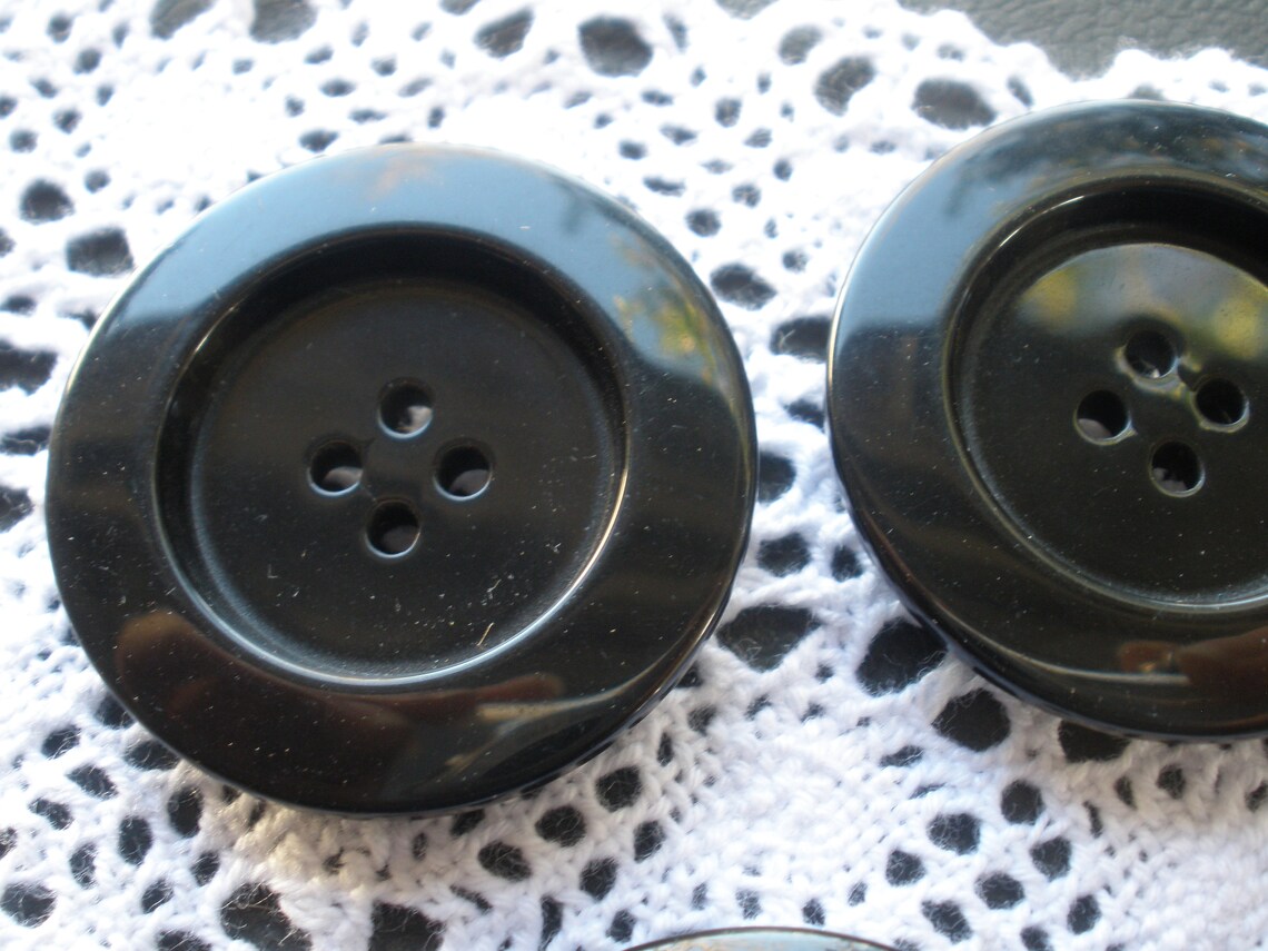 Beige or Black Large Coat Buttons 55L 35mm 1 3/8 Shiny - Etsy