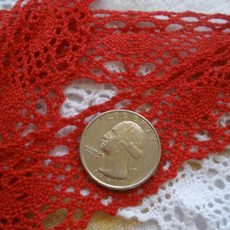 Red Lace Fabric - Etsy