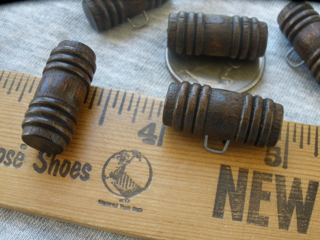 Wood Barrel Toggle Coat Buttons Walnut Brown 7/8" 36L 22MM Retro ...
