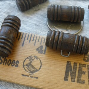 Wood Barrel Toggle Coat Buttons Walnut Brown 7/8 36L 22MM Retro Vintage ...