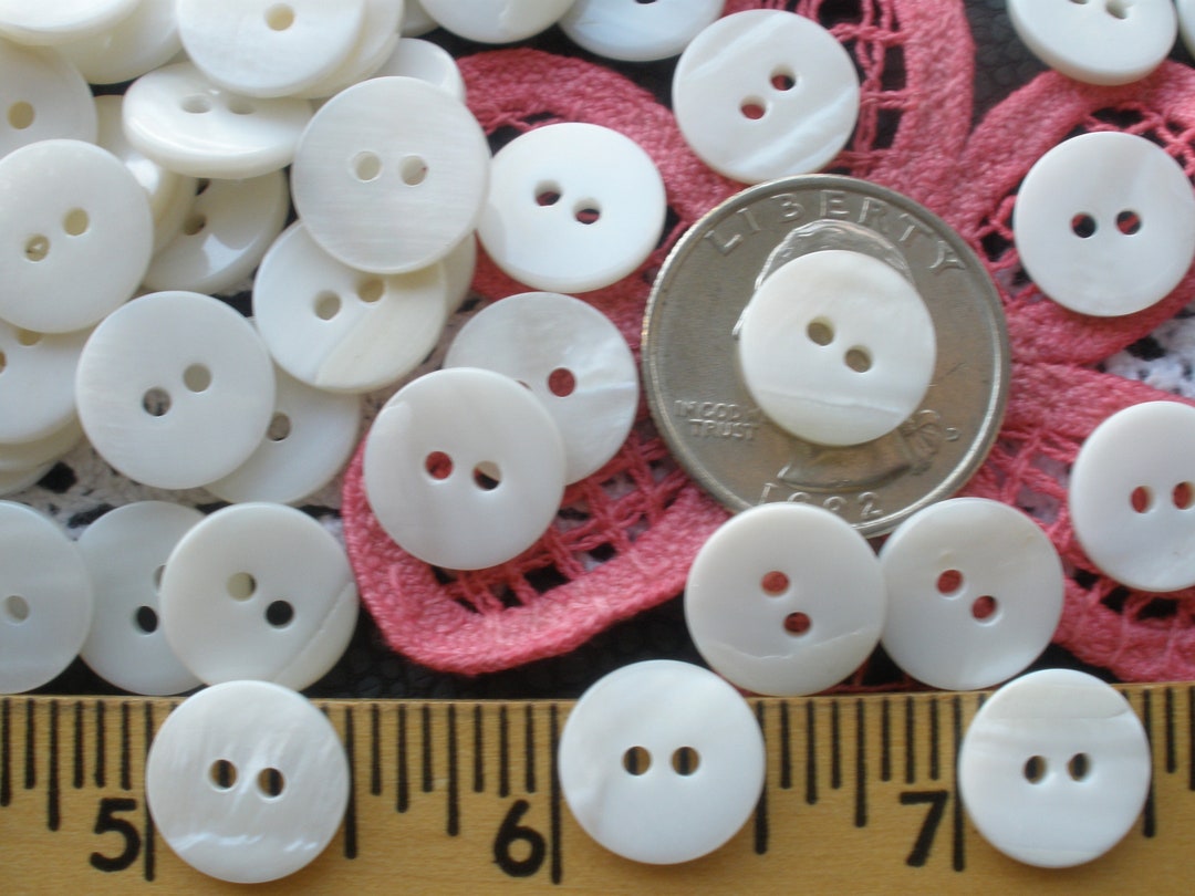 Thick Freshwater Shell MOP Buttons Pearl Milk White 20L 1/2" 13MM 2 ...